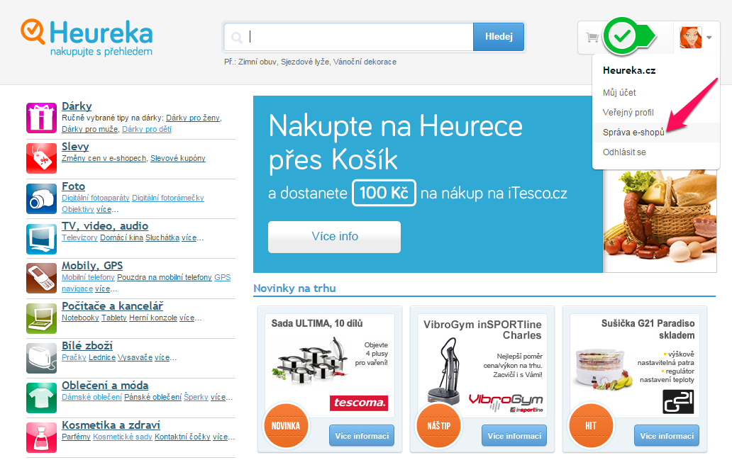 Změna základního nastavení eshopu - Heureka.cz