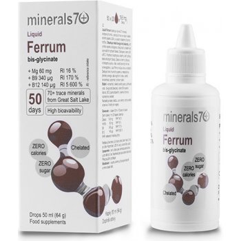 Minerals70 Liquid Ferrum koncentrát s vysokým obsahem železa 50 ml od ...
