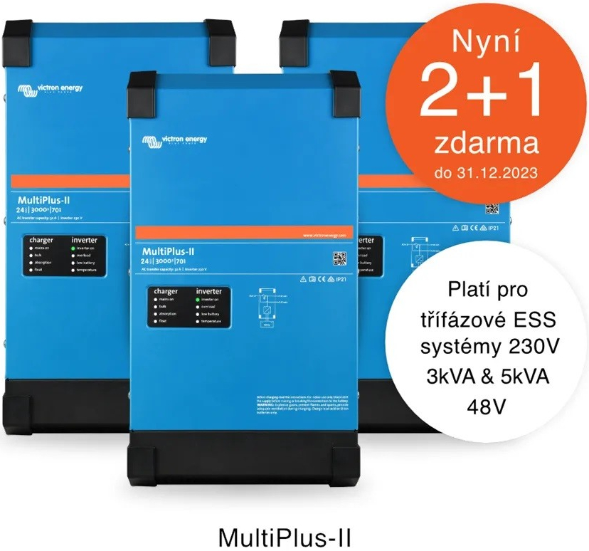 Victron Energy MultiPlus-II 48V/5000VA/70A-50A; PMP482505010 Set 2+1 od ...