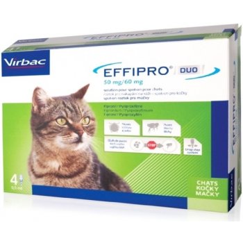 Effipro DUO Spot-on Cat 1-6 kg 50 / 60 mg 4 x 0,5 ml od 299 Kč - Heureka.cz