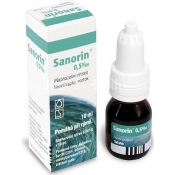 SANORIN NAS 0,5MG/ML NAS GTT SOL 1X10ML od 65 Kč - Heureka.cz