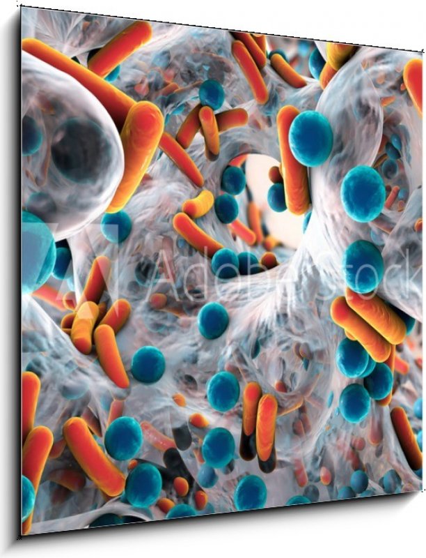 Obraz 1D - 50 x 50 cm - Biofilm of antibiotic resistant bacteria ...