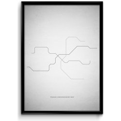 Prague underground map 30 × 40 cm plakát - Nejlepší Ceny.cz