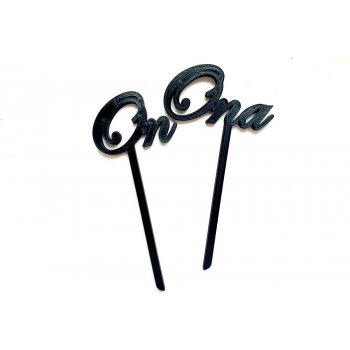 Zápich na svatební dort černý - On a Ona - 3D tisk - Dortmarket od 237 ...