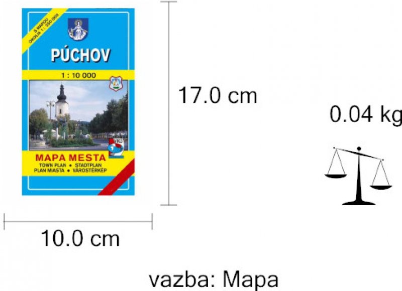 Púchov Mapa mesta Town plan Stadtplan Plan miasta Várostérkép – Zboží Dáma