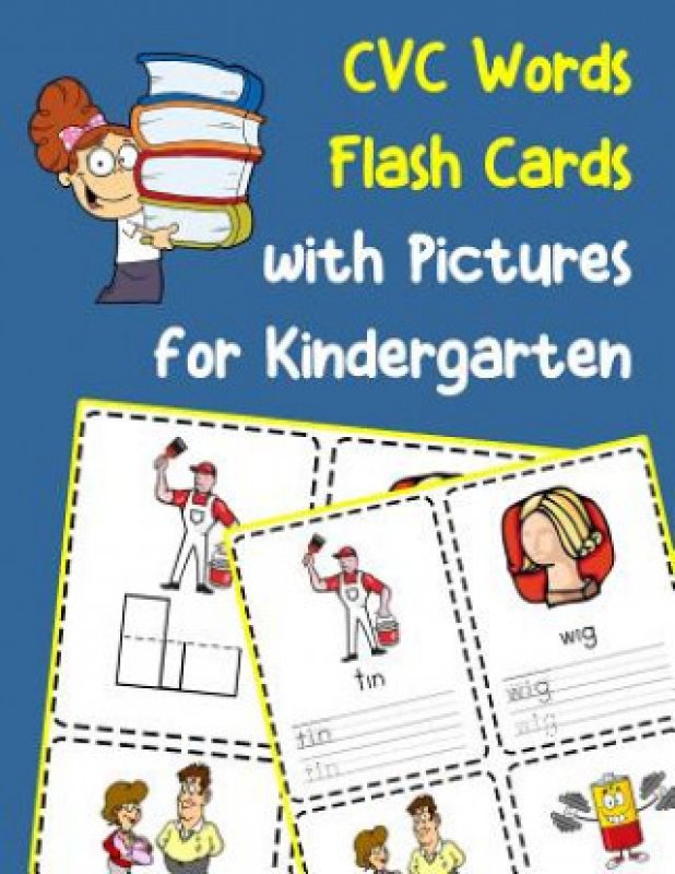 CVC Words Flash Cards with Pictures for Kindergarten: Vowels and ...
