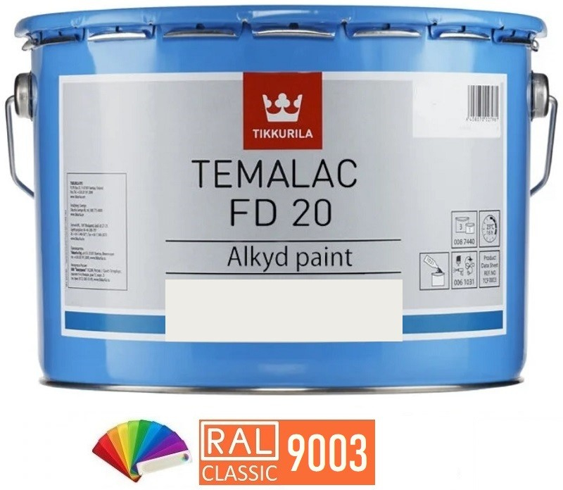 TIKKURILA TEMALAC FD 20 Alkydová 18 l RAL 9003 bílá signální od 8 935 ...