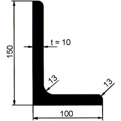 Profil L nerovnoramenný 150 x 100 x 10 mm válcovaný od 859 Kč - Heureka.cz