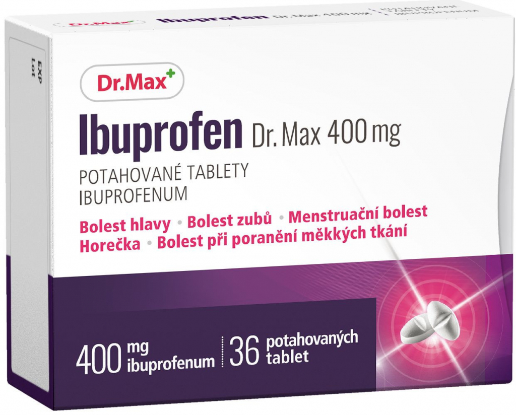 IBUPROFEN DR.MAX POR 400MG TBL FLM 36 I od 79 Kč - Heureka.cz
