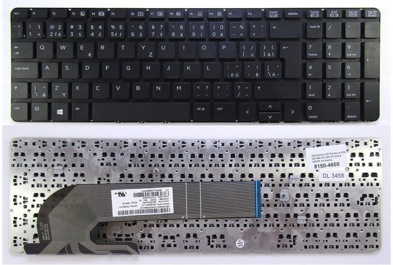 česká klávesnice HP Probook 450 G0 450 G1 450 G2 455 G1 455 G2 470 G0 470 G1 470 G2 černá CZ/SK ...