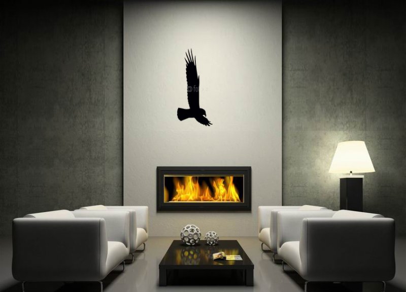 Weblux vzor s39457613 Šablona na zeď - Silhouette of flying eagle ...