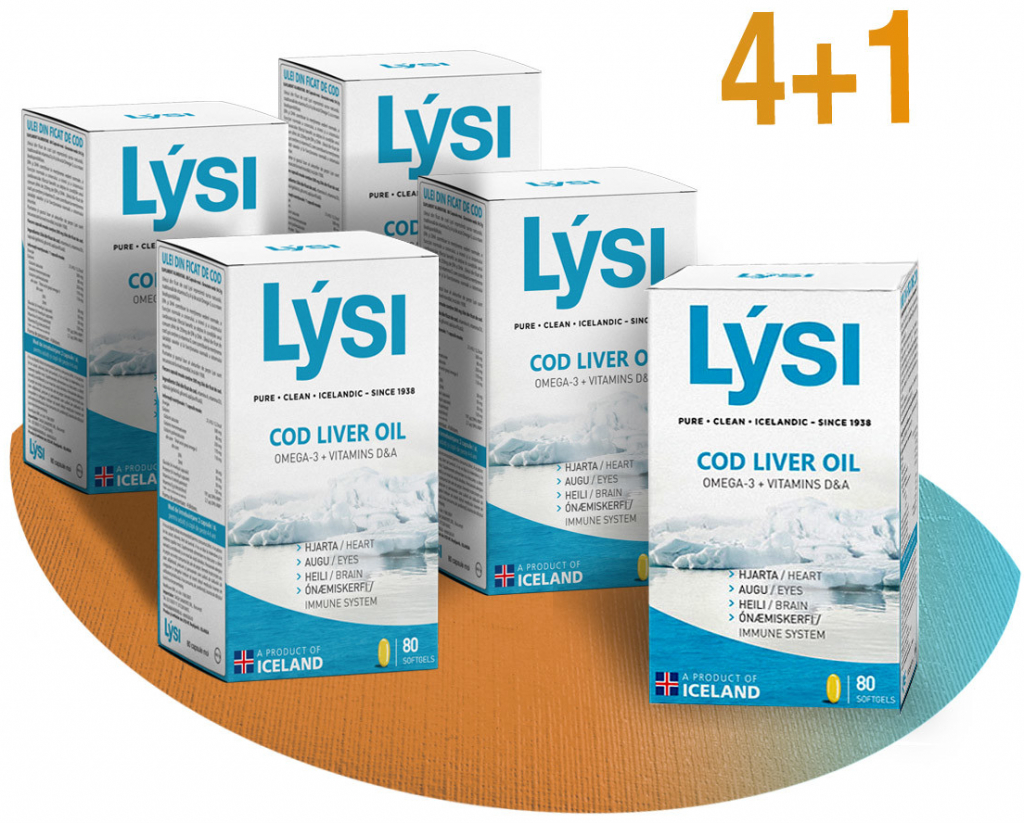 Lysi Olej z tresčích jater 80 kapslí po 500 mg 4+1 od 1 650 Kč - Heureka.cz