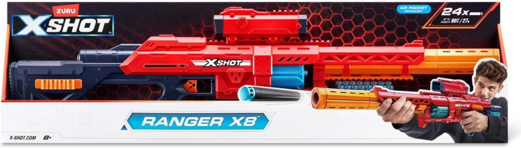 ZURU X-Shot Excel Ranger X8 Blaster s 24 šipkami od 699 Kč - Heureka.cz