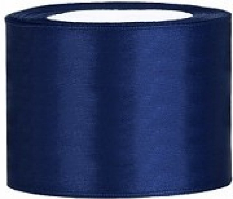 Stuha saténová tmavě modrá 50 mm x 25 m - saténové široké dekorační ...