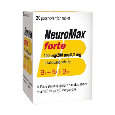NEUROMAX FORTE POR 100MG/200MG/0,2MG TBL FLM 20 od 169 Kč - Heureka.cz