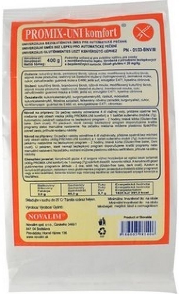 Promix- Uni komfort Bezlepková směs na chléb 400 g – Zboží Mobilmania