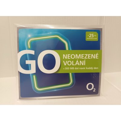 O2 GO SIM KARTA - kredit 25,- Kč Tarif GO NEOMEZENĚ + 300 MB od 39 Kč ...