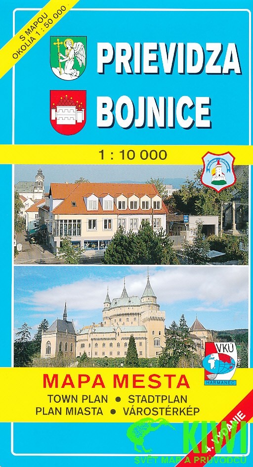 Prievidza Bojnice Mapa mesta Town plan Stadtplan Plan miasta ...