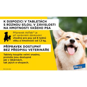 AdTab 900 mg žvýkací tablety pro psy 22-45 kg 1 tbl od 278 Kč - Heureka.cz