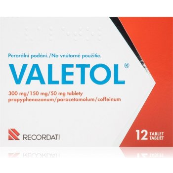 VALETOL POR 300MG/150MG/50MG TBL NOB 12 od 56 Kč - Heureka.cz