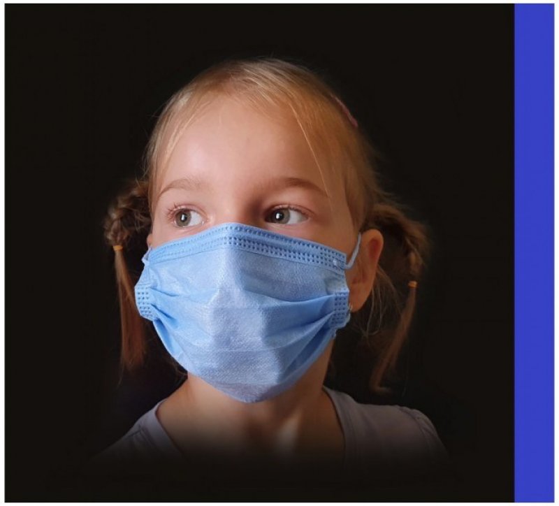 Roušky – DongYuan detská rouška jednorázová třívrstvá modrá 50 ks