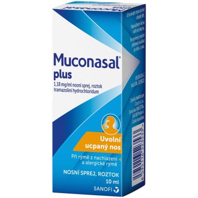 MUCONASAL PLUS NAS 1,18MG/ML NAS SPR SOL 1X10ML od 105 Kč - Heureka.cz