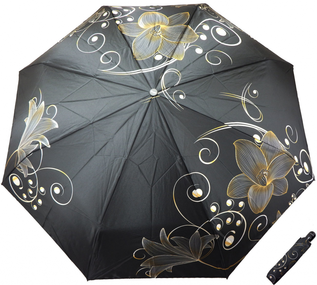 Doppler Fiber Magic Golden Flower AC dámský plně automatický deštník ...