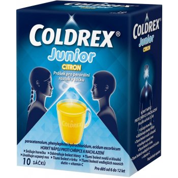 COLDREX JUNIOR CITRON POR 300MG/5MG/20MG POR PLV SOL SCC 10 I od 129 Kč ...