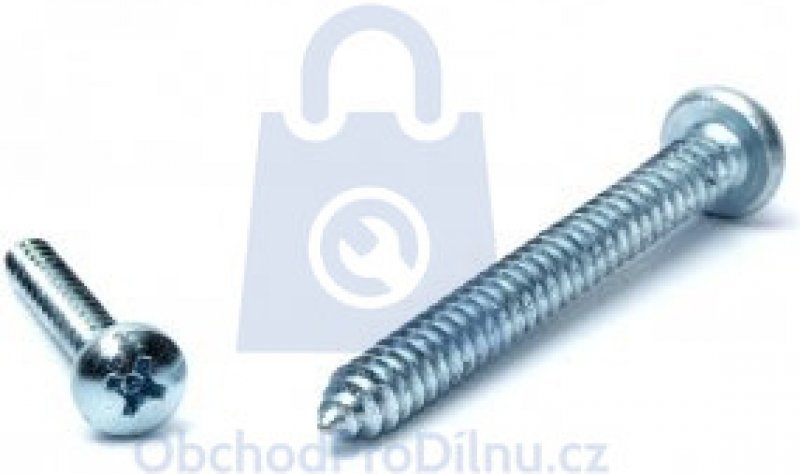 Šroub do plechu DIN 7981C, půlkulatá hlava, kříž. drážka PHILIPS, pozinkovaný 2,2 x 6,5 - hobby ...