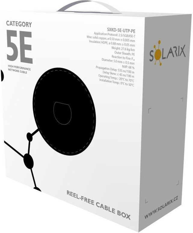 Solarix SXKD-5E-UTP-PE venkovní UTP, Cat5E, drát, PE, box, 100m od 1 018 Kč - Heureka.cz