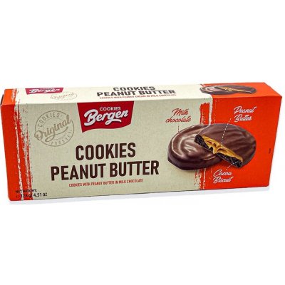 BERGEN COOKIES PEANUT BUTTER 128 g od 26 Kč - Heureka.cz