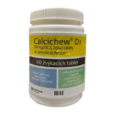 CALCICHEW D3 POR 500MG/200IU TBL MND 60 od 224 Kč - Heureka.cz