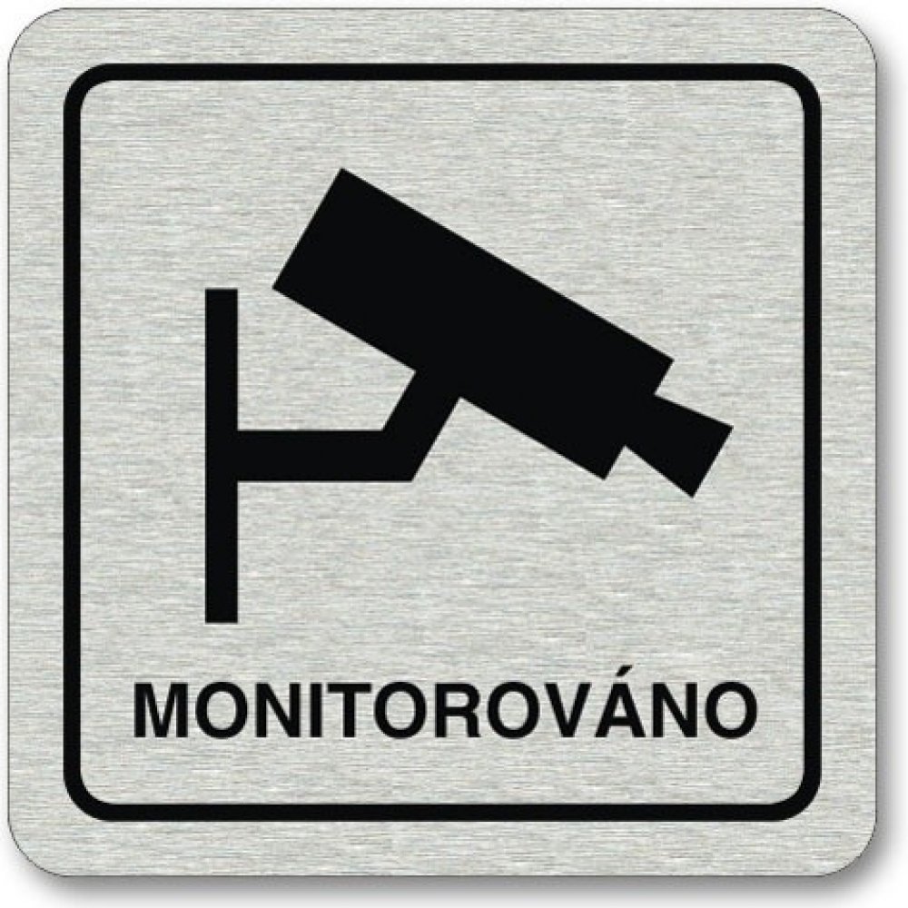 Piktogramy – Jmenovky-eshop.cz Piktogram monitorováno samolepka Barevné ...
