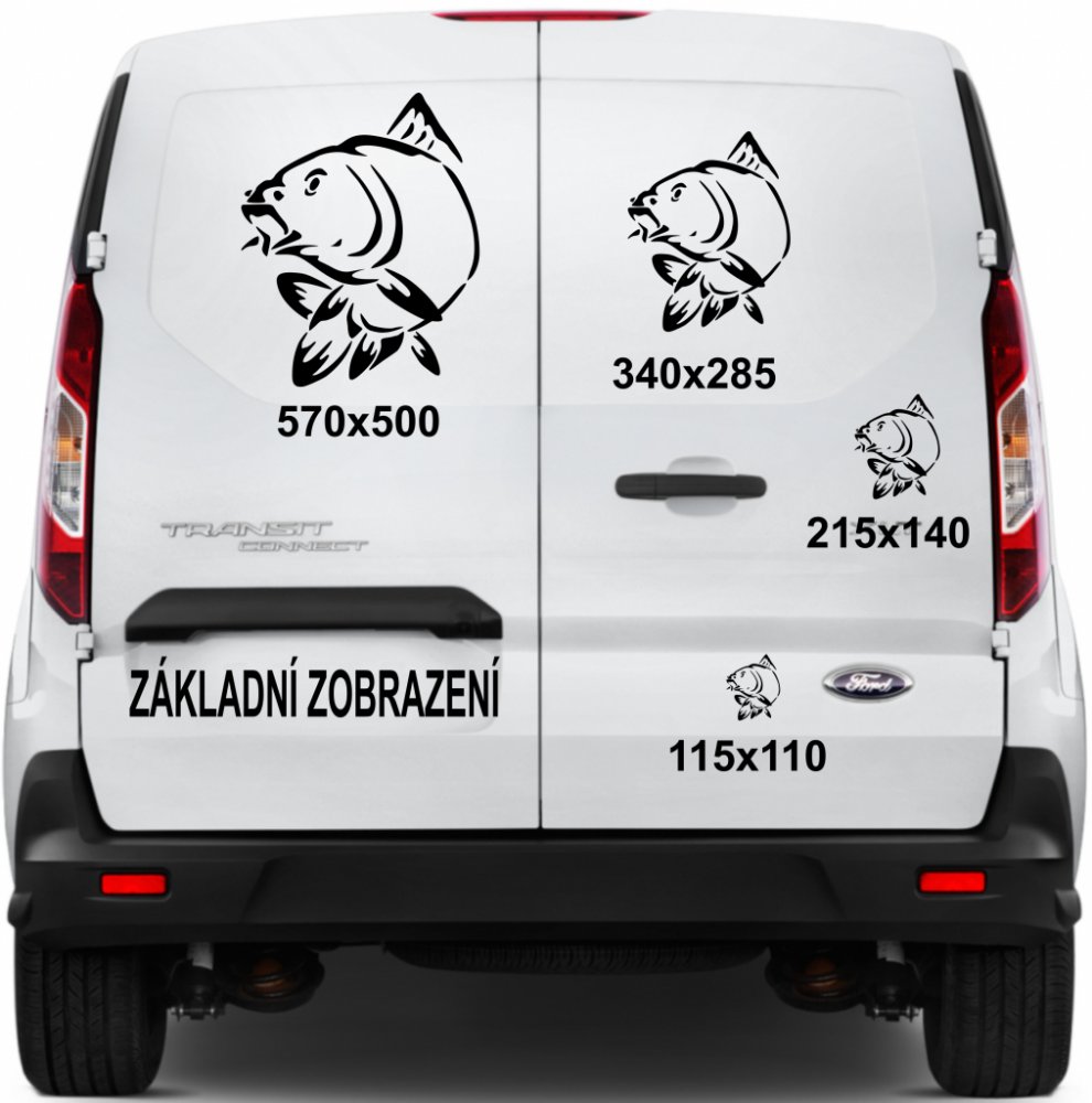 Samolepky na notebooky – LepLep Rybářská samolepka KAPR - 570x500mm/černá/základní