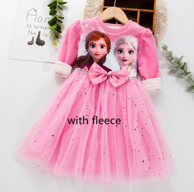 Dívčí šaty Elsa a Anna / Sofie první / Sněhurka růžové s fleecem Anna a ...