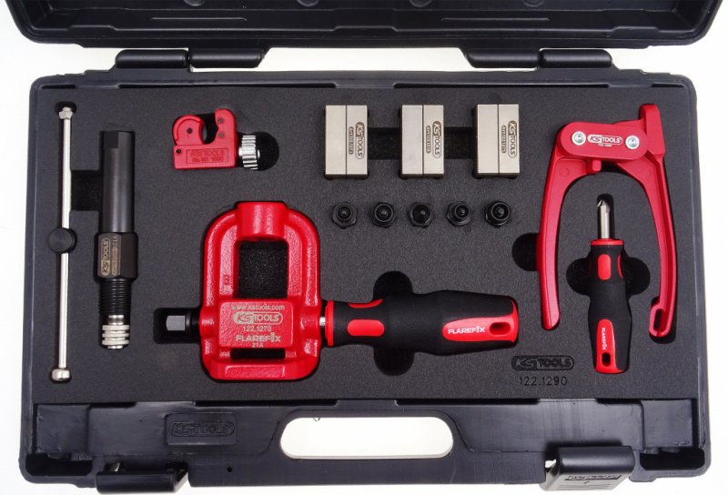 Pertlovací sada pro úpravu konců brzdových trubek - KS TOOLS 122.1290 ...