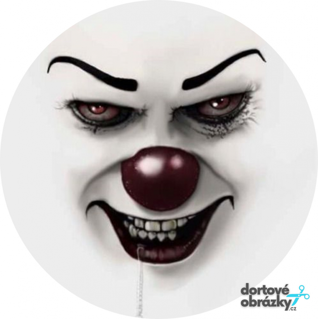 Obrázek na dort ZLÝ KLAUN velikost: průměr 18 cm ☝, materiál: JEDLÝ ...