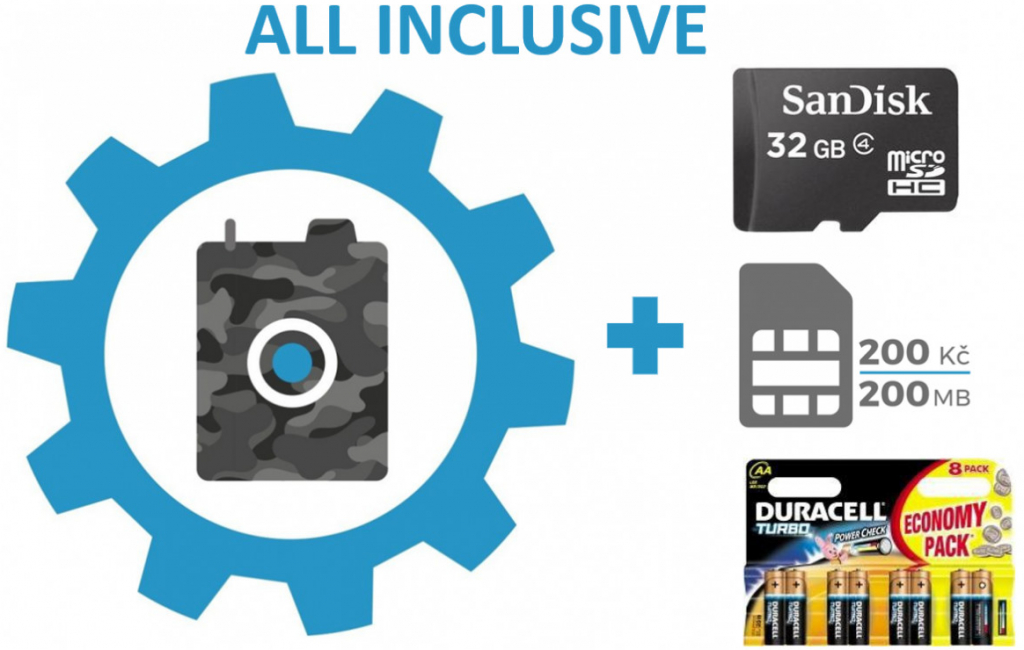 Secutek Nastavení fotopasti + SIM karta + 32GB SD karta + baterie ...