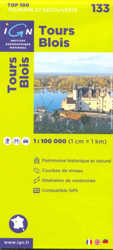 IGN Francie Francie Tours Blois mapa č.133 1 – Zboží Mobilmania