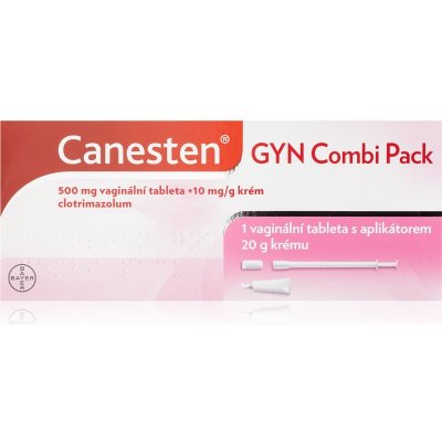 CANESTEN GYN COMBI PACK VAG/DRM 500MG+10MG/G CRM+VAG TBL NOB 1+20G od ...