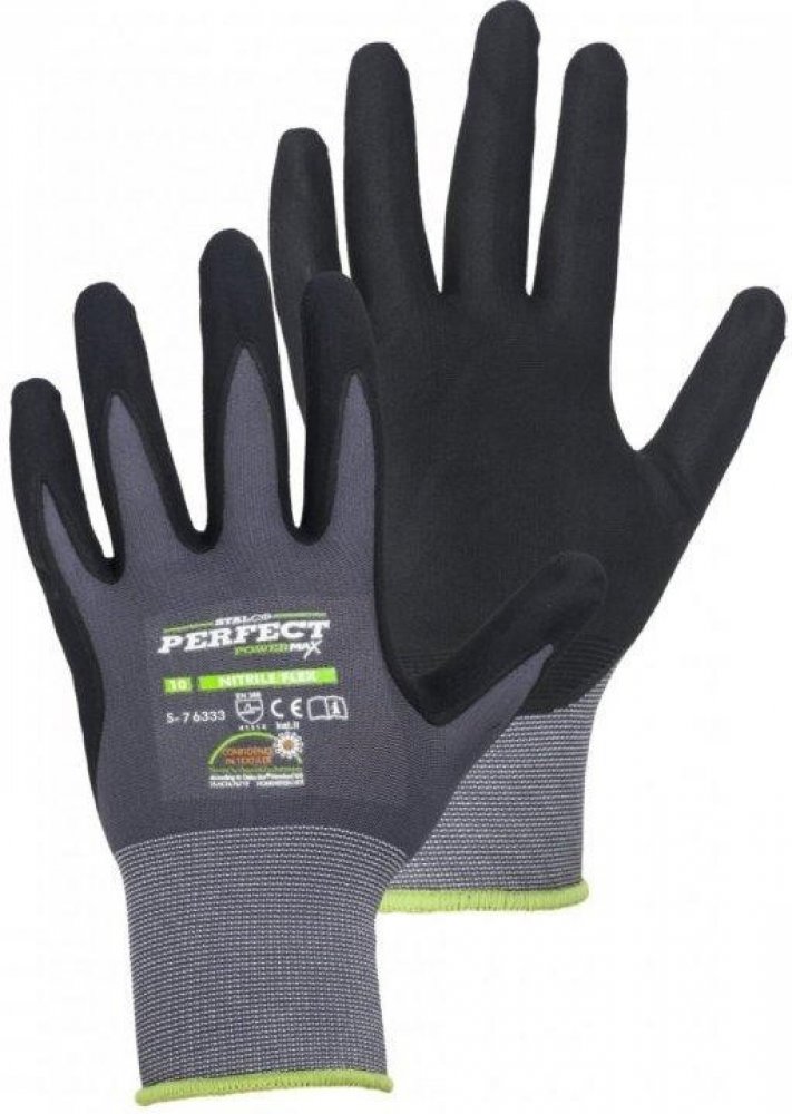 Pracovní rukavice – STALCO PERFECT POWERMAX NITRILE FLEX