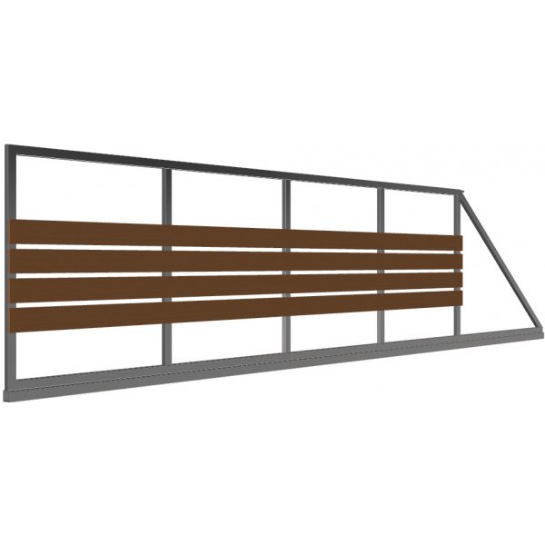PROFI PLOTY Samonosná posuvná brána pro výplň VODOROVNÝMI, přisazenými ...