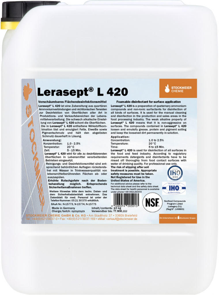 Stockmeier Chemie Lerasept L420 dezinfekční čistič bez chlóru pro ...
