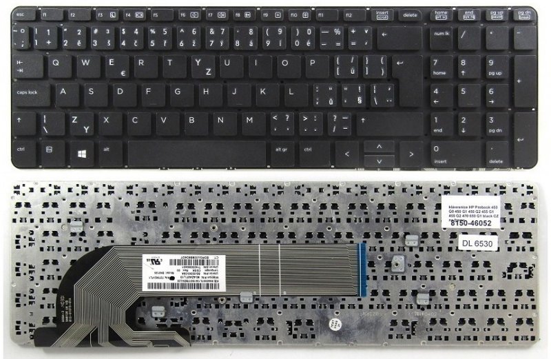 česká klávesnice HP Probook 450 G0 450 G1 450 G2 455 G1 455 G2 470 G0 470 G1 470 G2 černá CZ no ...