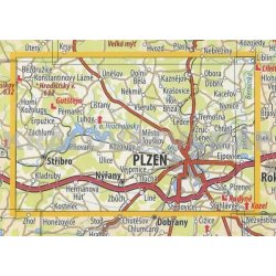 31 Plzeňsko nástěnná turistická mapa - Laminovaná mapa s 2 lištami ...