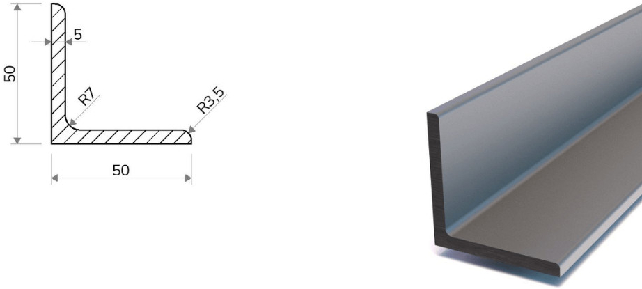 L Profil 50x50x5 (S355) od 948 Kč - Heureka.cz
