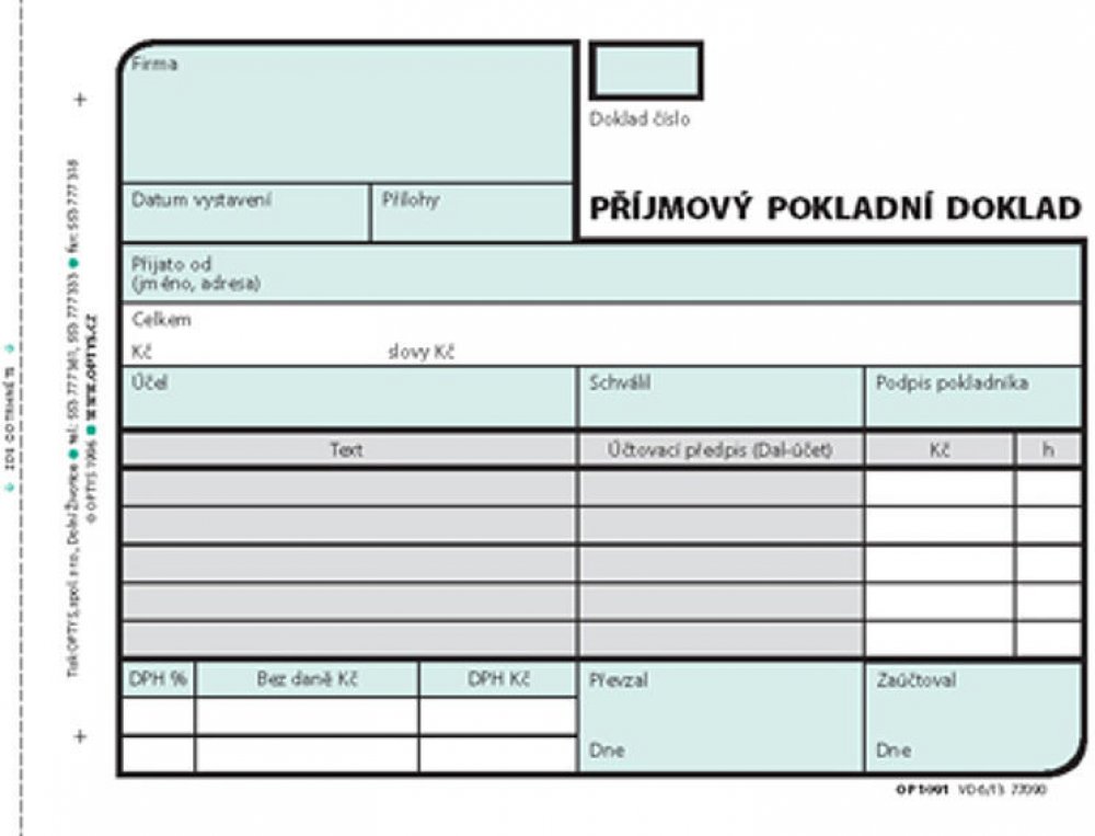Optys 1091 Příjmový pokladní doklad A6 samopropisovací 2x50 listů od 44 Kč na Hledejceny.cz