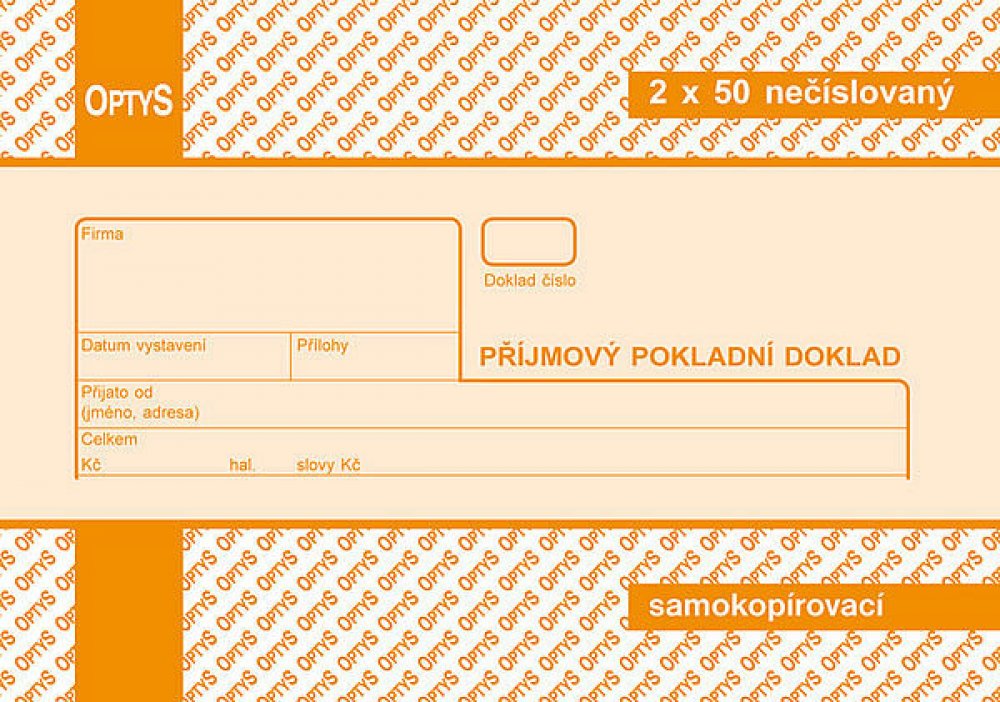 Optys 1091 Příjmový pokladní doklad A6 samopropisovací 2x50 listů od 44 Kč na Hledejceny.cz