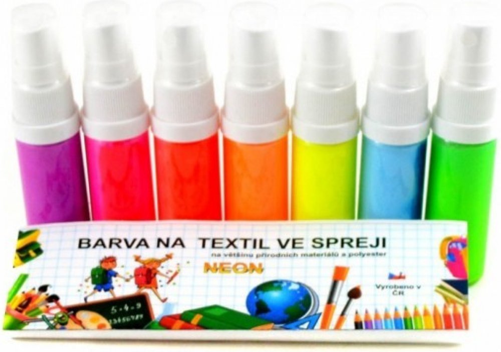 Barvy na textil ve spreji Neon sada 7 x 20 g KSTN720 – Zboží Mobilmania