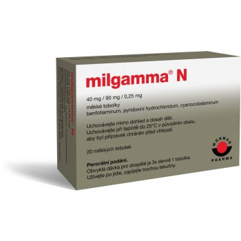 MILGAMMA N POR 40MG/90MG/0,25MG CPS MOL 20 od 241 Kč - Heureka.cz